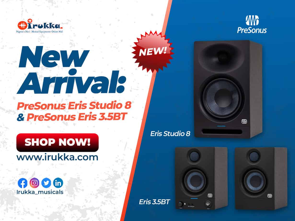New Arrival: PreSonus Eris® Studio 8 & PreSonus Eris® 3.5BT Studio Monitors